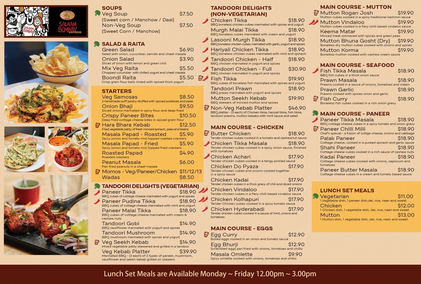 BOMBAY GRILL MENU WITH PRICES SINGAPORE 2025