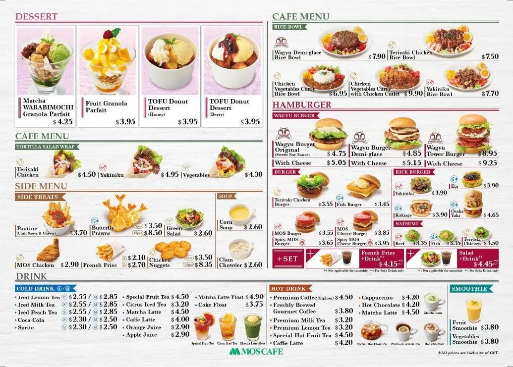 MOS BURGER MENU WITH PRICES 2025